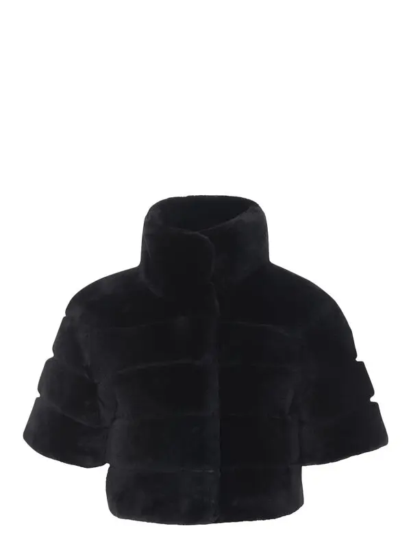 Gorski Reversible Lamb Shearling Bolero Jacket - Black