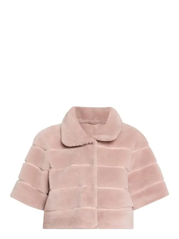 Gorski Reversible Lamb Shearling Bolero Jacket - Blush