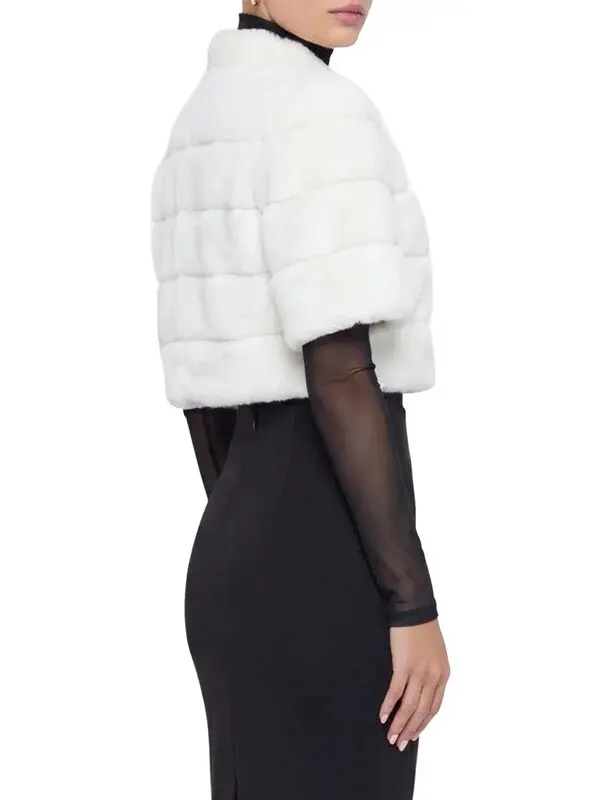 Gorski Reversible Lamb Shearling Bolero Jacket - White