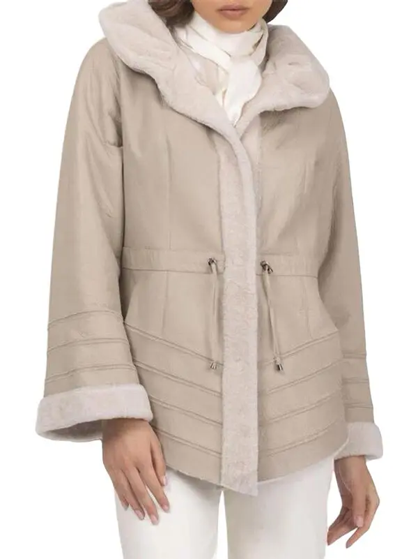 Gorski Reversible Lamb Shearling Jacket - Cream