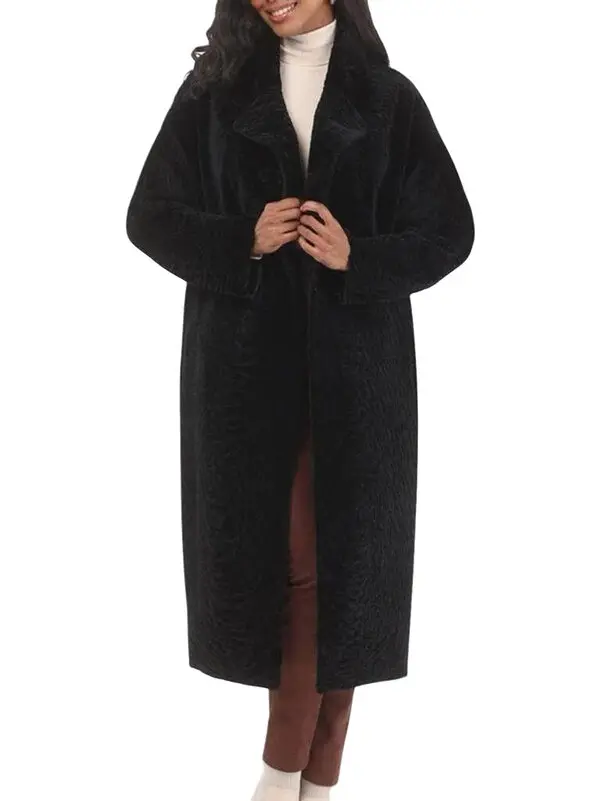 Gorski Reversible Shearling Coat - Black