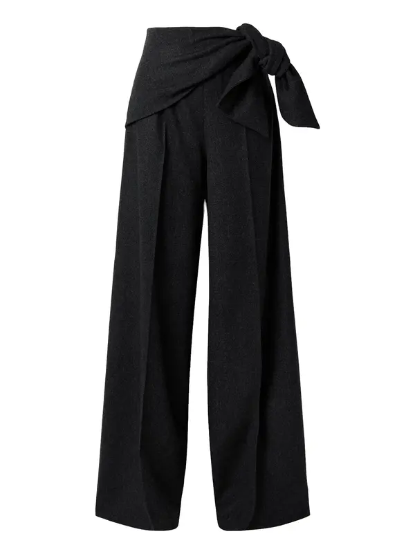 Max Mara Arsenio Wool-blend Felt Wide-leg Pants - Gray