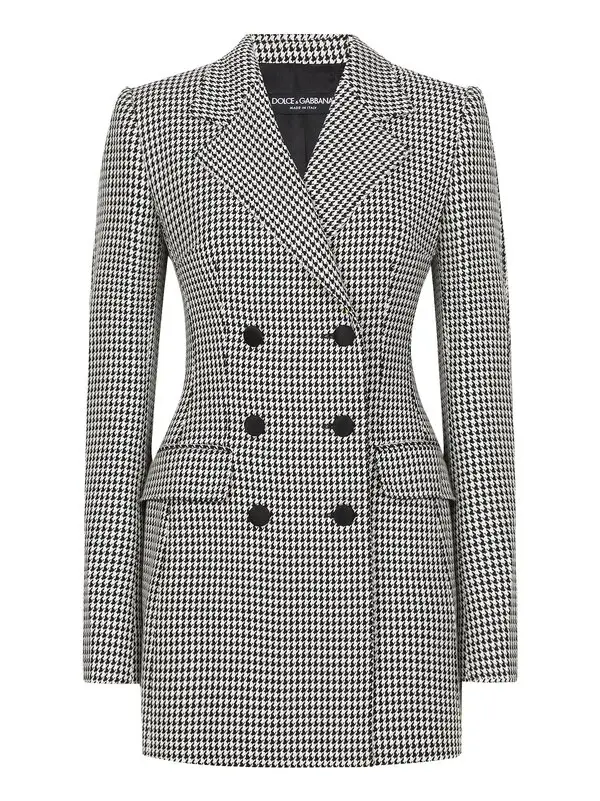 Dolce & Gabbana Double-breasted Houndstooth Jacket - Multicolor