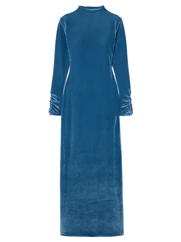 MAYGEL CORONEL Fragola Stretch-velvet Maxi Dress - Blue