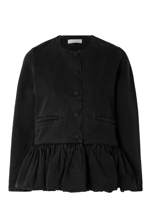 LIBEROWE Denim Peplum Jacket - Black