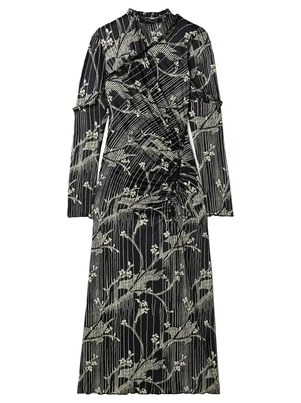 Sea Sunniva Printed Stretch-jersey Midi Dress - Black