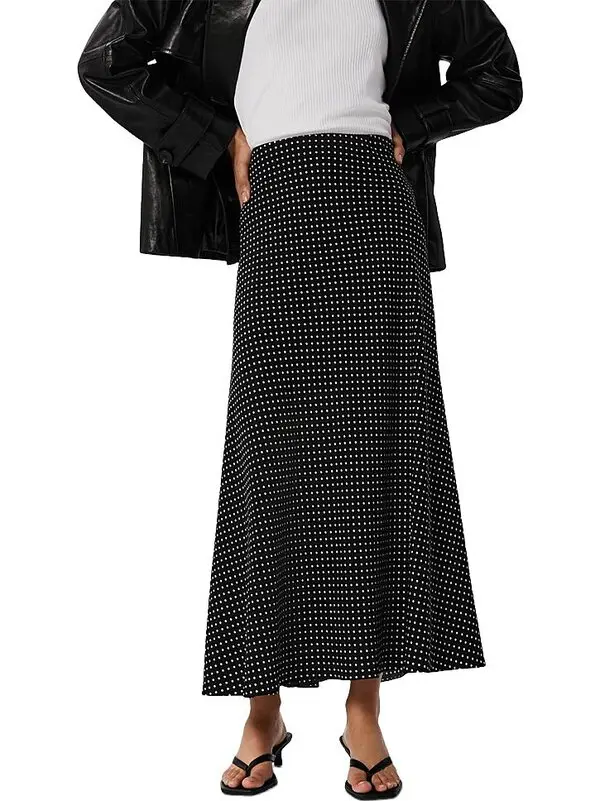 Whistles Mini Polka Dot Maxi Skirt - Black/white