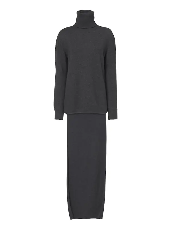 Givenchy Asymmetric Wool Sweater Dress - Grey