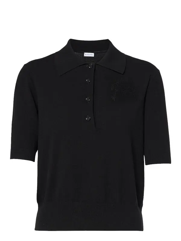 Burberry Cotton-blend Polo Shirt - Black