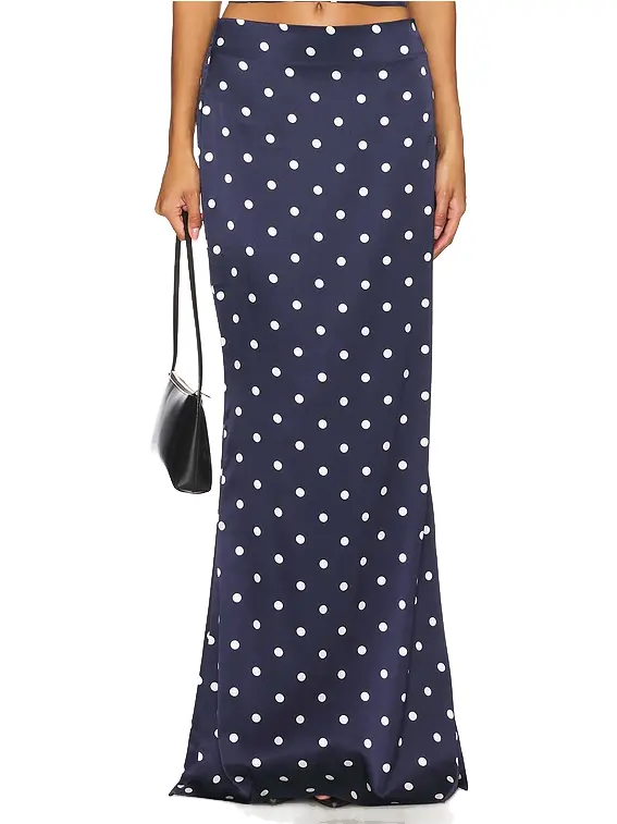 Retrofete Darla Skirt - Navy Polka Dots