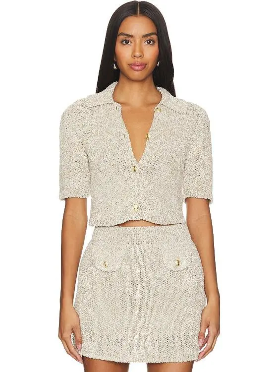 ASTA RESORT Morgan Polo Cardigan - Beige