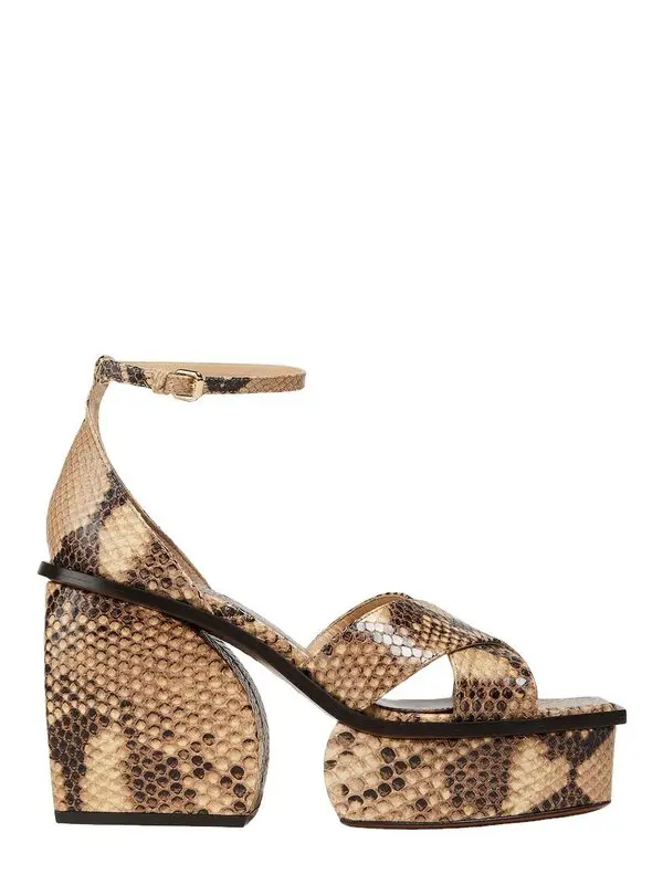 Zimmermann Snake-effect Leather Platform Sandals - Animal Print