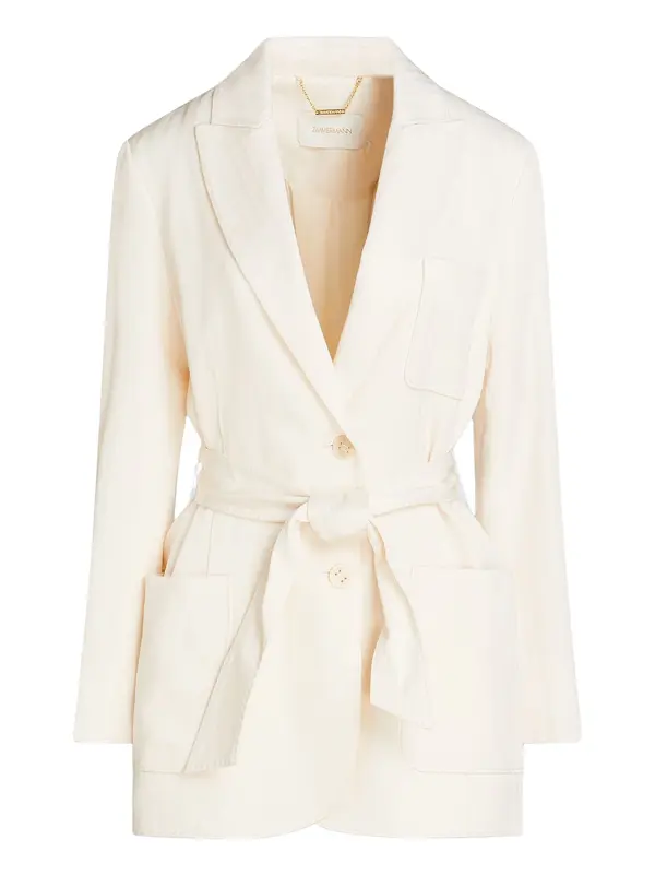 Zimmermann Herringbone Twill Blazer - Ecru
