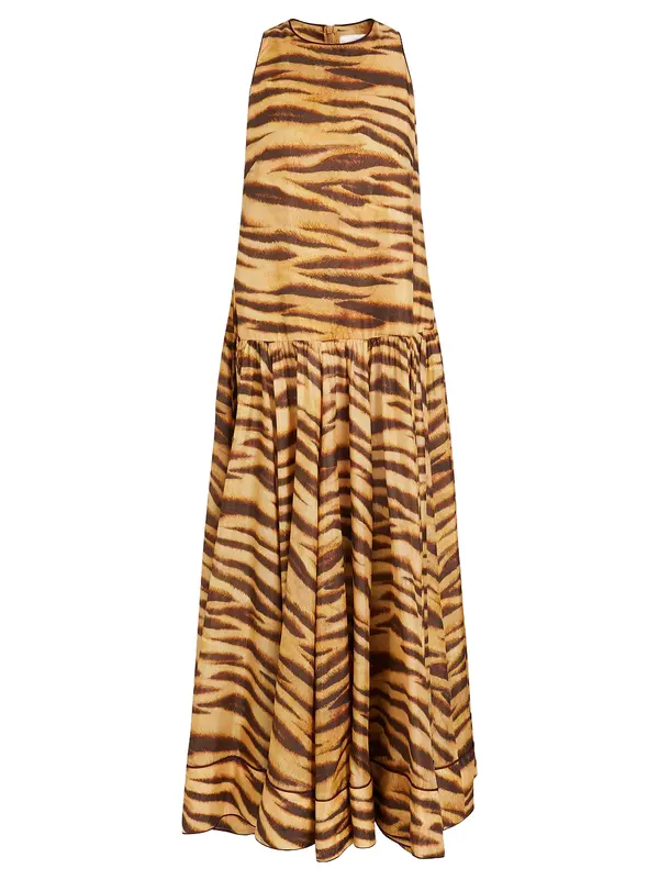 Zimmermann Tiger-print Silk-chiffon Midi Dress - Animal Print