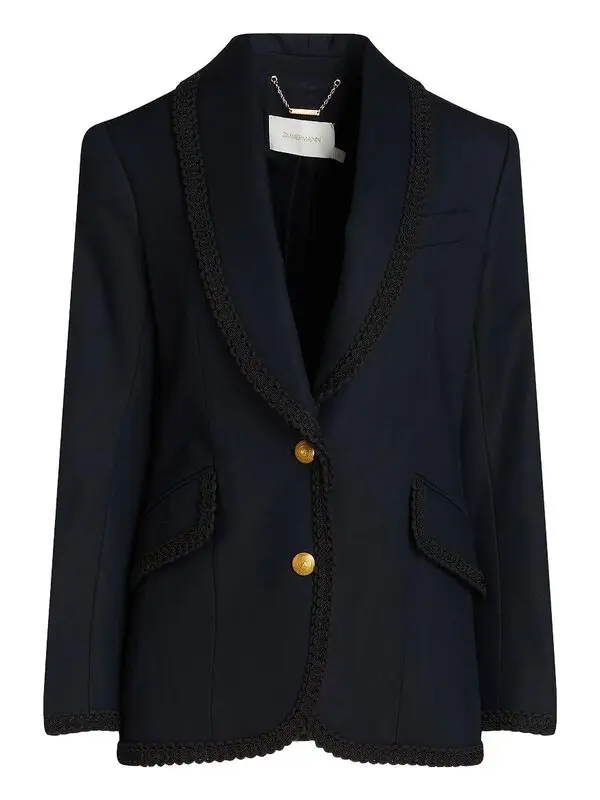 Zimmermann Cotton-blend Blazer - Navy