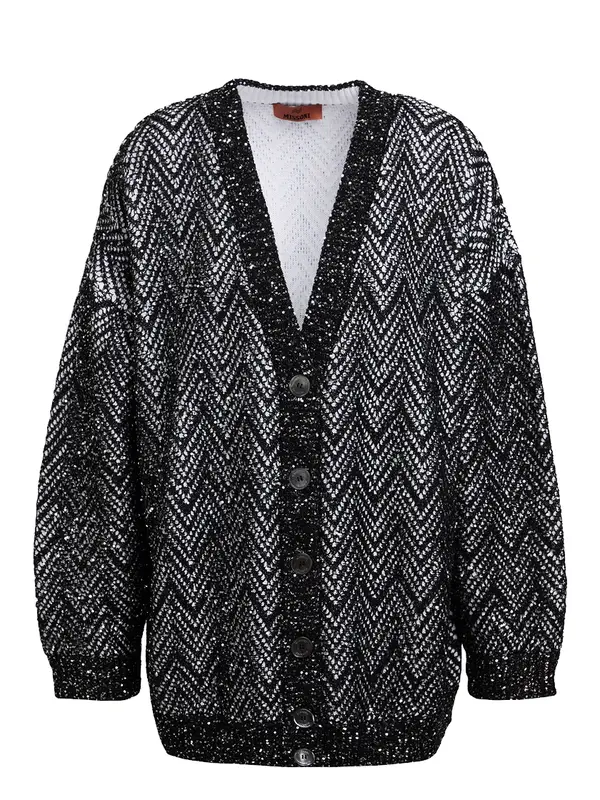 Missoni Sequined Crochet-knit Cardigan - Black