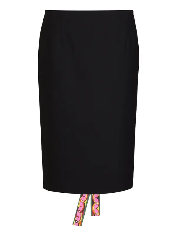 Emilio Pucci Wool-blend Crepe Pencil Skirt - Black