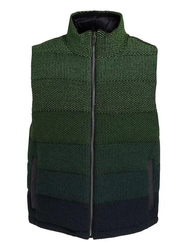 Missoni Dégradé Quilted Bouclé-knit Down Vest - Green