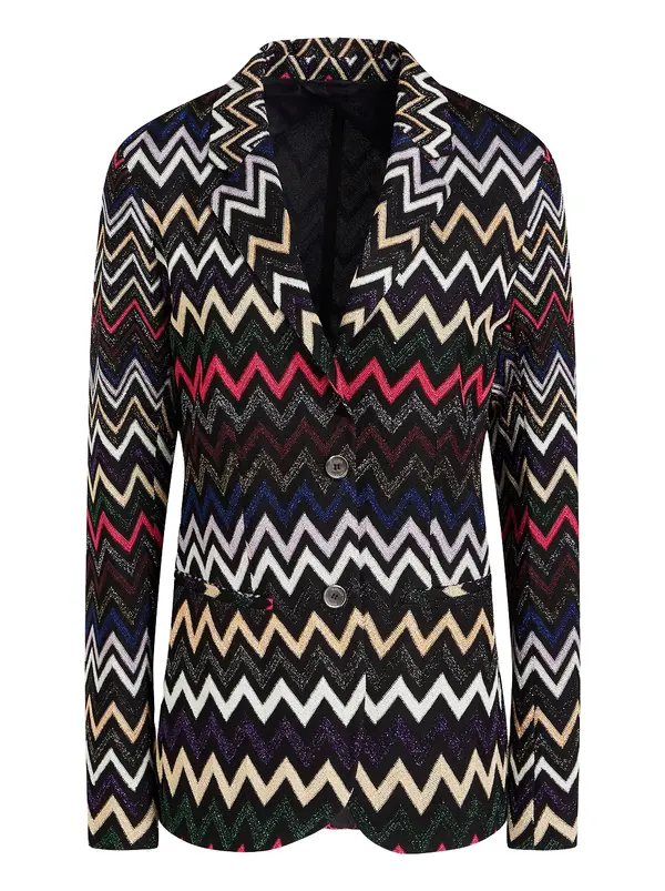 Missoni Metallic Crochet-knit Blazer - Black