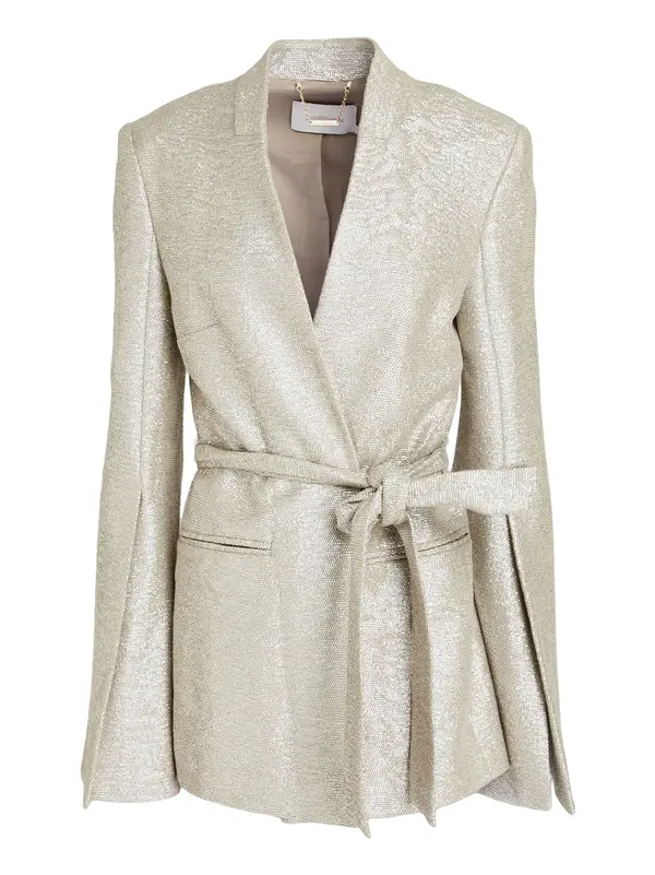 Zimmermann Metallic Cotton-bouclé Blazer - Platinum