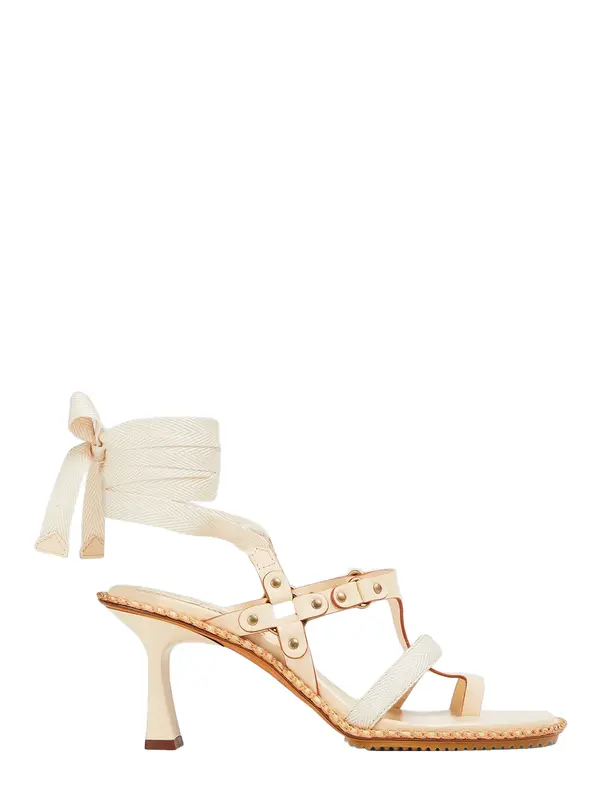 Zimmermann Grosgrain And Leather Sandals - Cream
