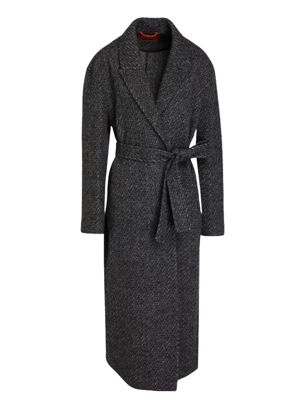 Missoni Belted Wool Coat - Dark Gray