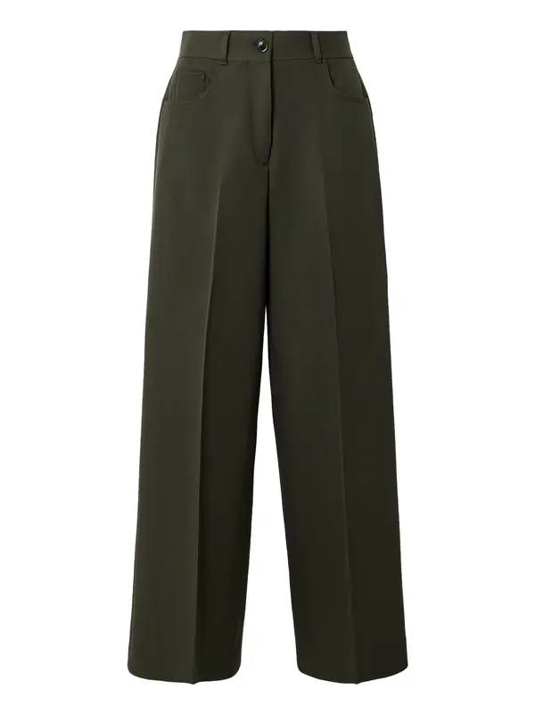 Purdey Seymour Pleated Wool-twill Wide-leg Pants - Green