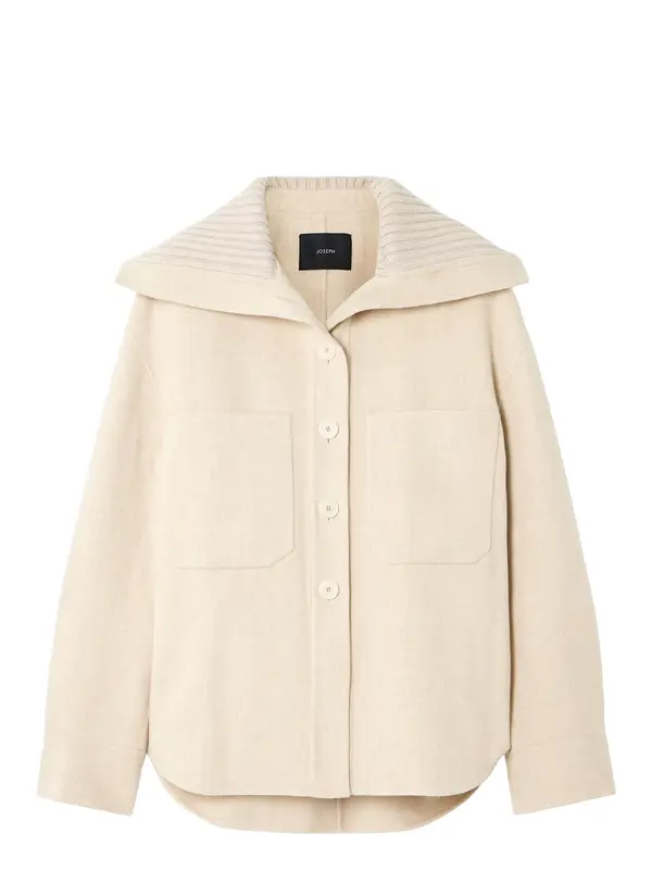 JOSEPH Henri Wool And Silk-blend Shirt Jacket - Cream