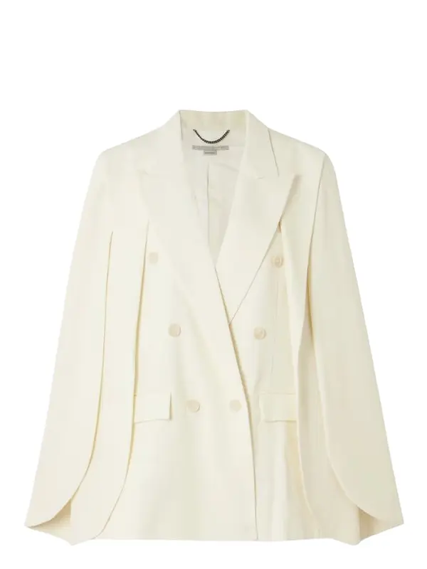 Stella McCartney Cape-effect Wool-blend Twill Blazer - Cream