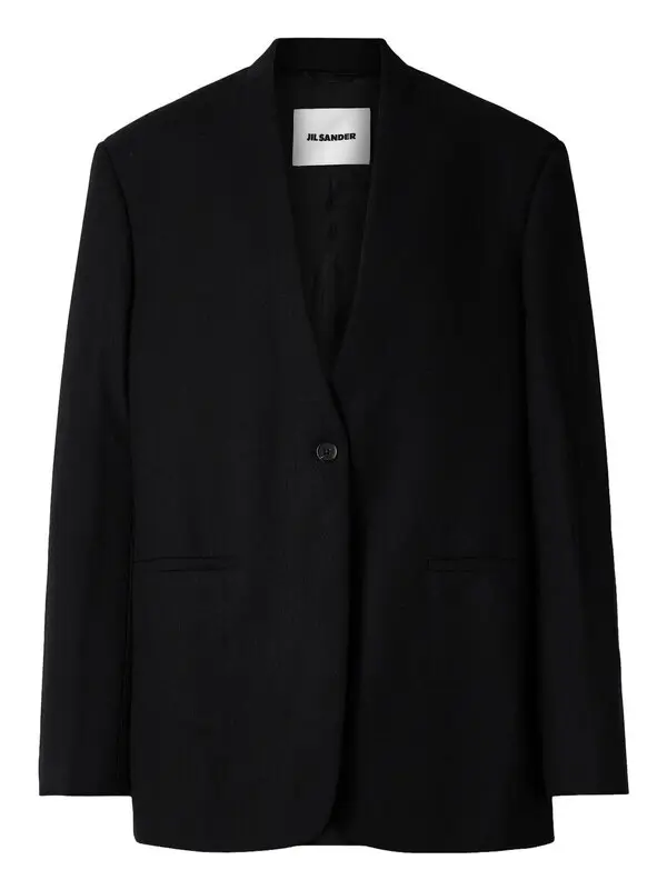 JIL SANDER Wool-crepe Blazer - Black
