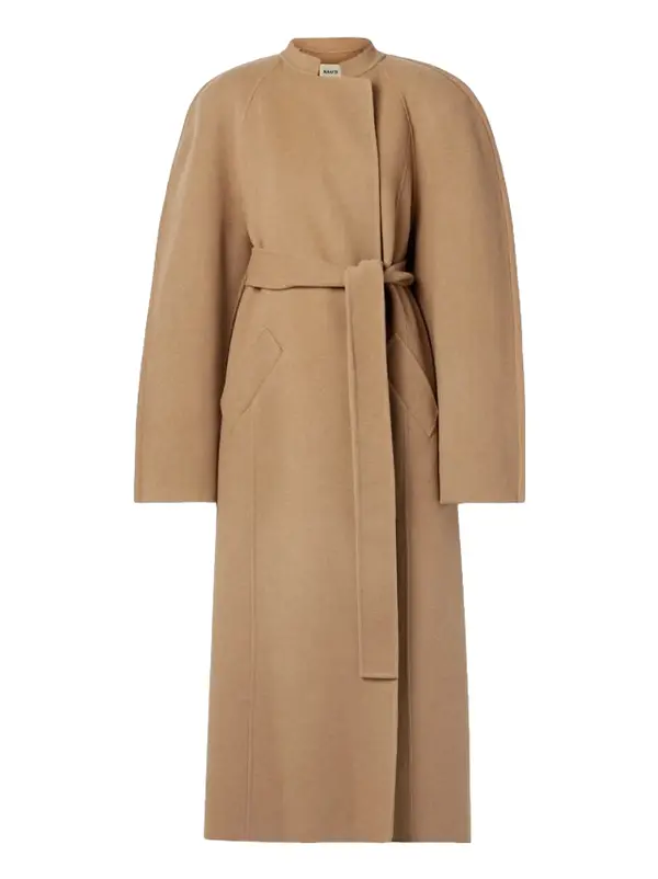 Khaite Rothen Oversized Belted Wool Coat - Brown