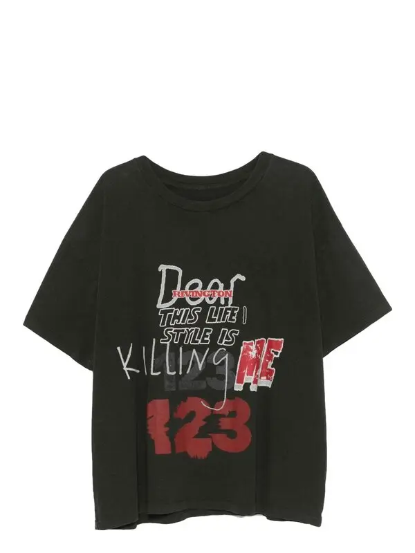RRR123 Slogan-print T-shirt - Green