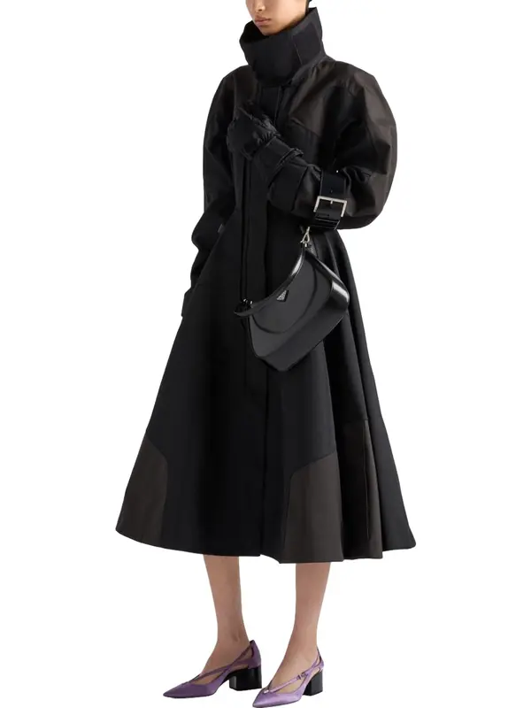 Prada Single-breasted Paneled Coat - Black