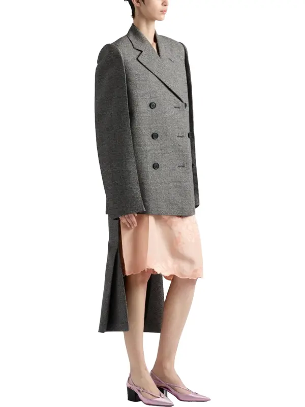 Prada Prince-of-wales Skirt - Grey