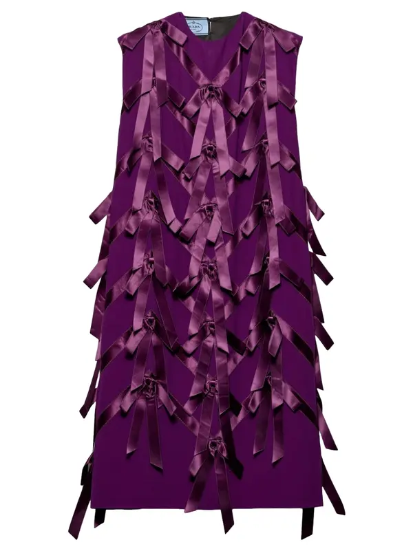 Prada Sablé Bow-embellished Dress - Pink