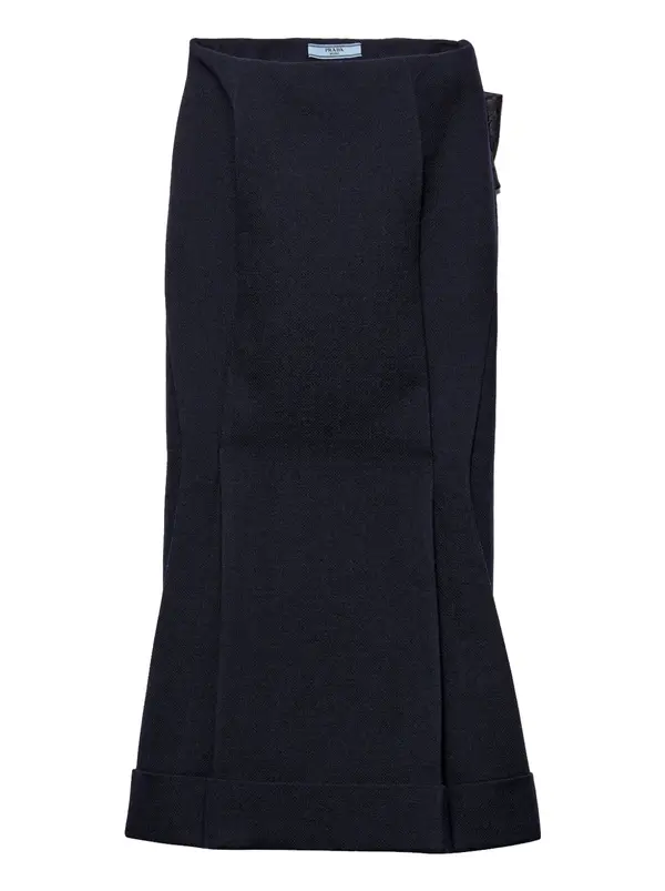 Prada Deconstructed Midi Skirt - Blue