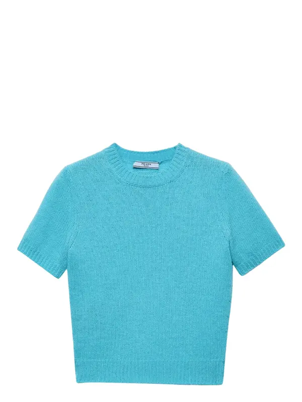 Prada Short-sleeve Cashmere Sweater - Blue