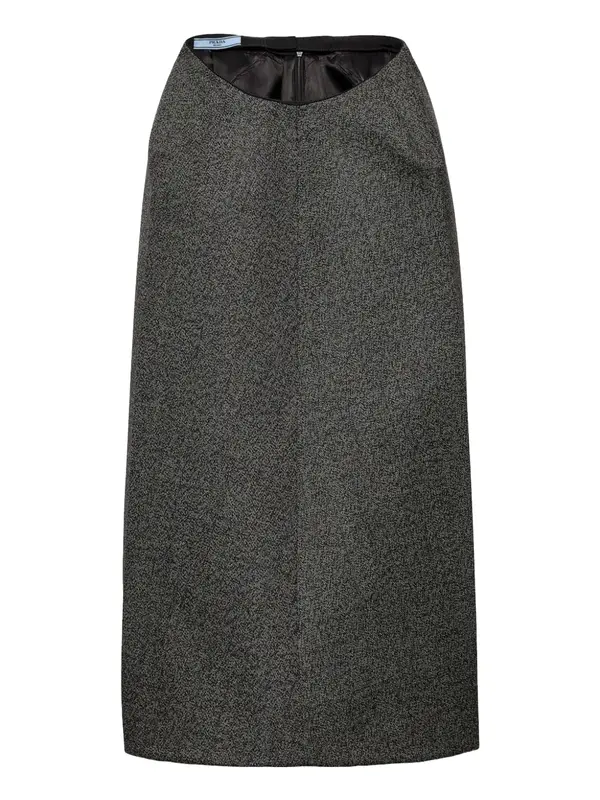 Prada Mouliné Midi Skirt - Grey