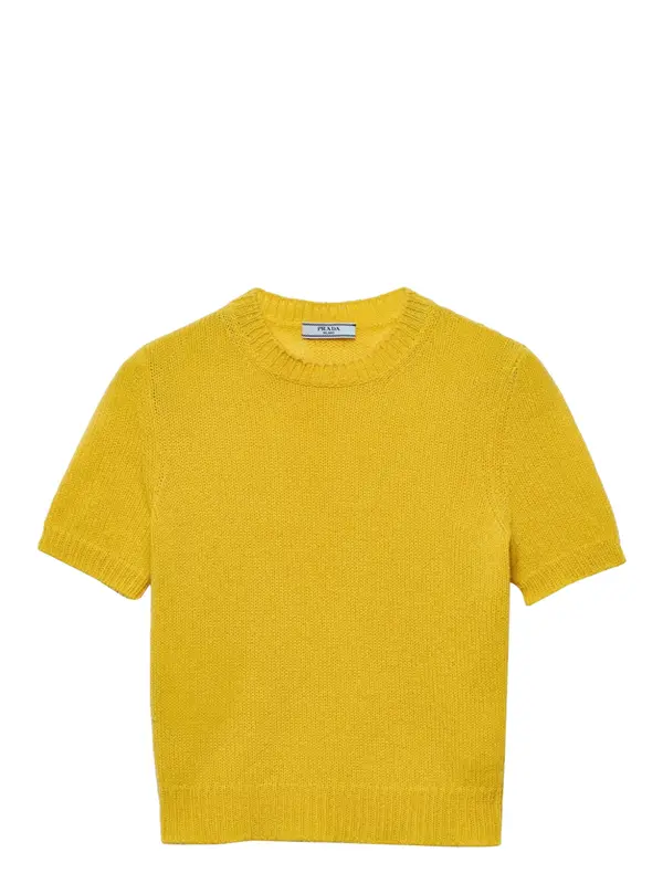 Prada Short-sleeve Cashmere Sweater - Yellow