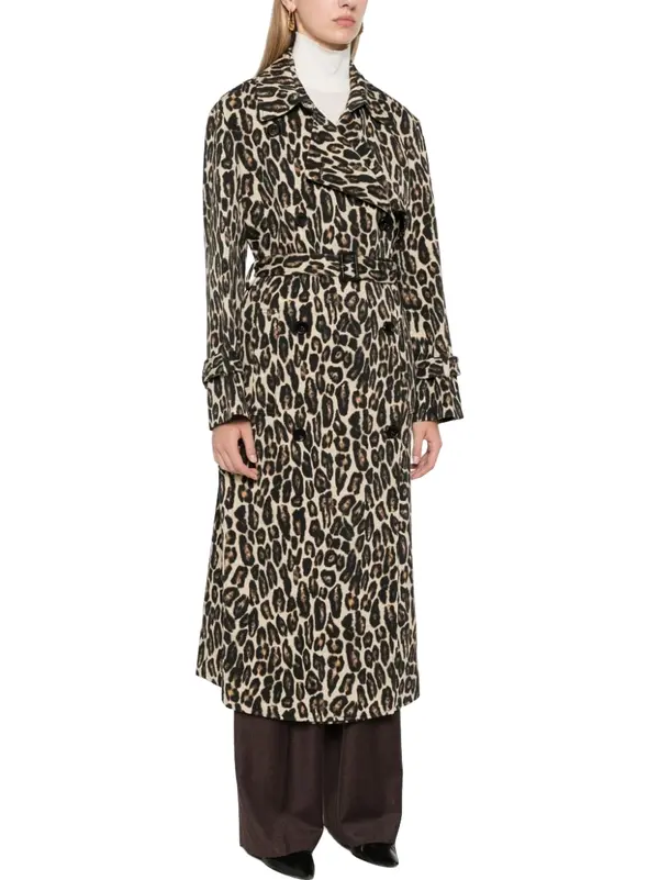 Theory Leopard Print Trench Coat - Neutrals