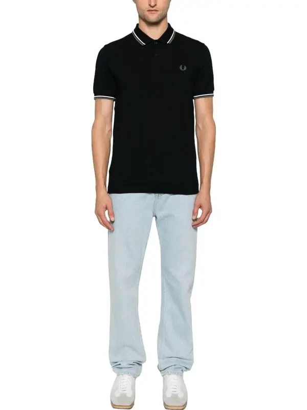 Fred Perry Logo-embroidered Polo Shirt - Black