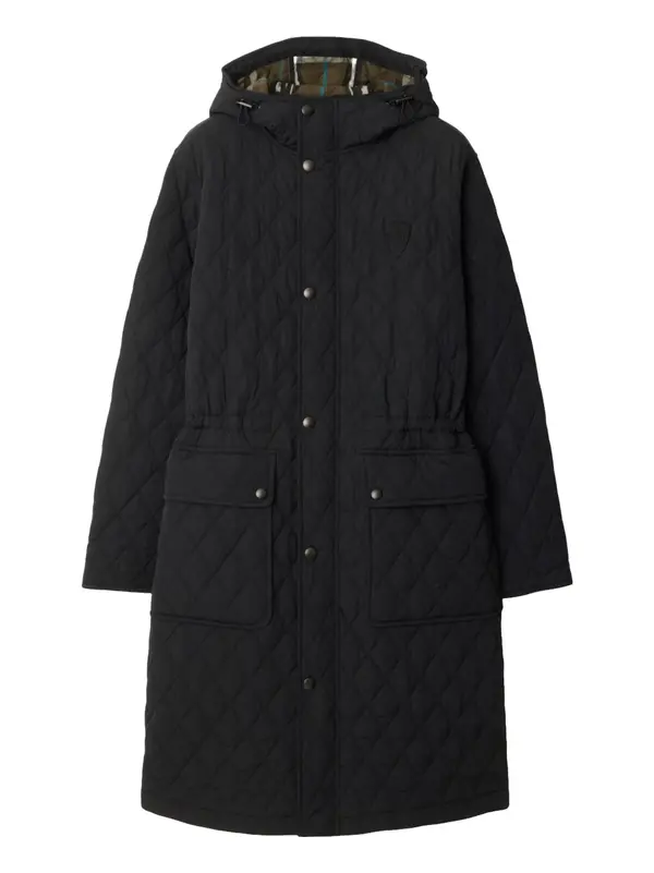 Burberry Quilted Parka Coat - Black