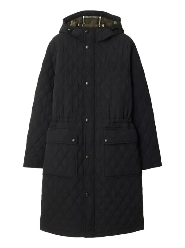 Burberry Quilted Parka Coat - Black