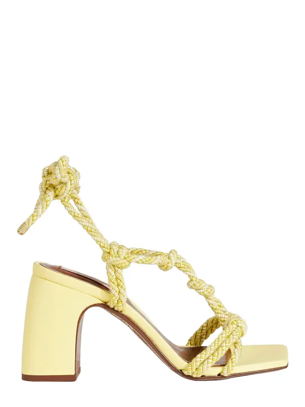 Zimmermann Knotted Cord Sandals - Pastel Yellow
