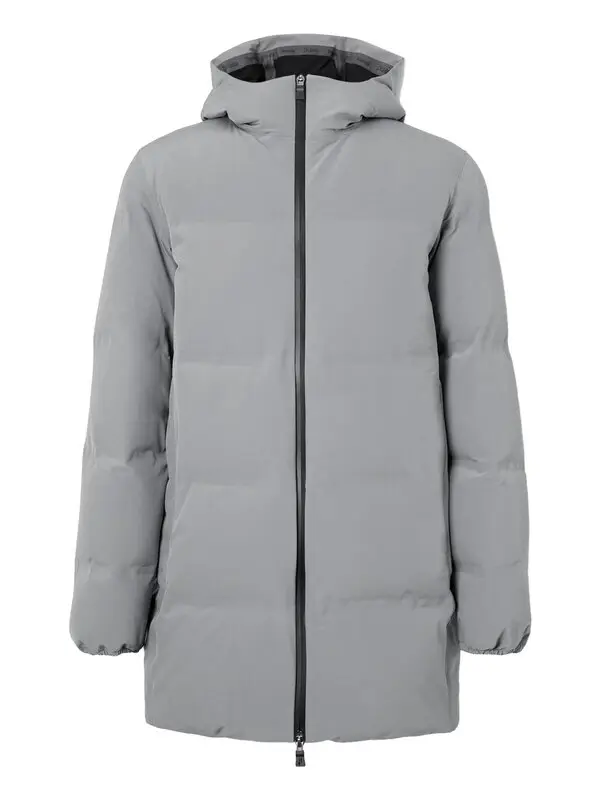 Herno Quilted Hooded Down Parka - Gray