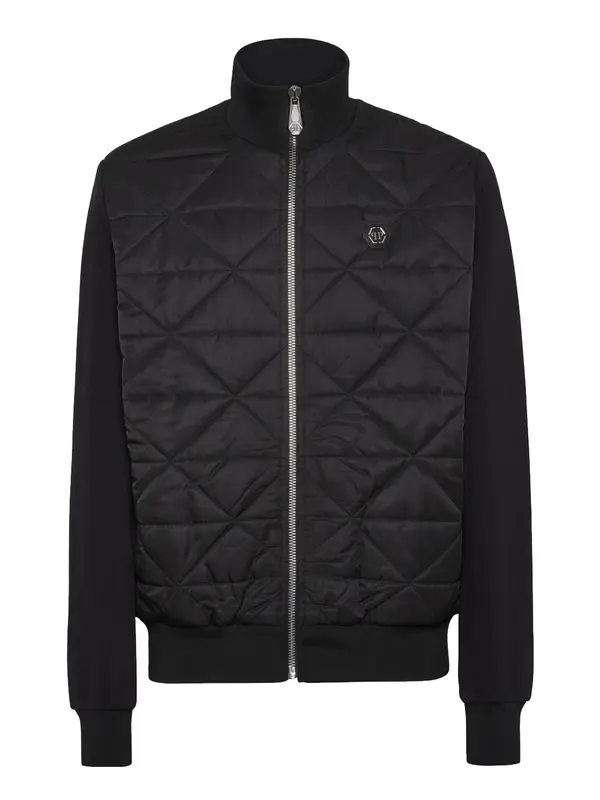 Philipp Plein Quilted Zip-up Jacket - Black