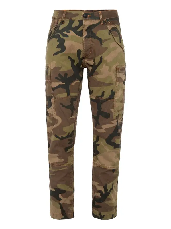 Philipp Plein Camouflage Cargo Trousers - Green