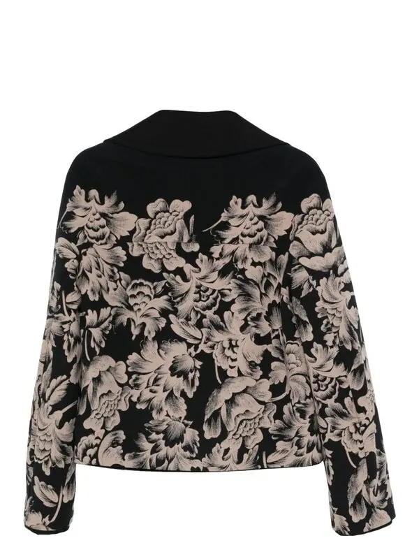 IBRIGU Floral-print Double-breasted Jacket - Black