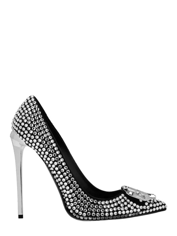 Philipp Plein 120mm Rhinestone Pumps - Black
