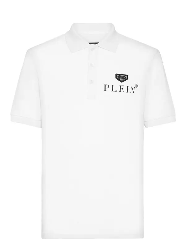 Philipp Plein Logo-print Cotton Polo Shirt - White